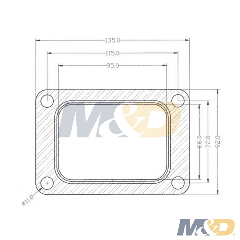 Product: Open Volute, Non-Divided Turbine Inlet Gasket
