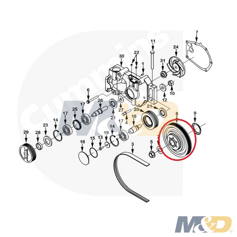 Product: Cummins N14 Accessory Drive Pulley