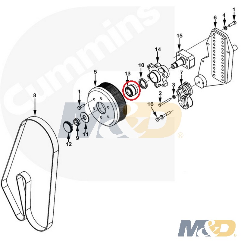 Product: BEARING ROLLER FAN HUB ISX CUMMINS