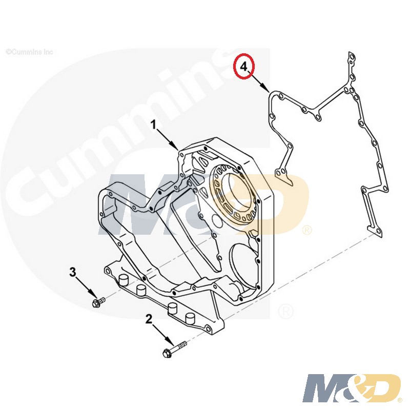 Product: GASKET FRONT GEAR HOUSING CUMMINS 39L 59L 83L 1995-2002