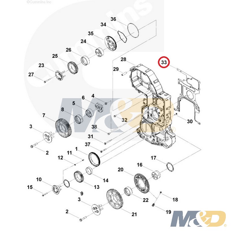 Product: GASKET GEAR HOUSING TO BLOCK ISX QSX CUMMINS