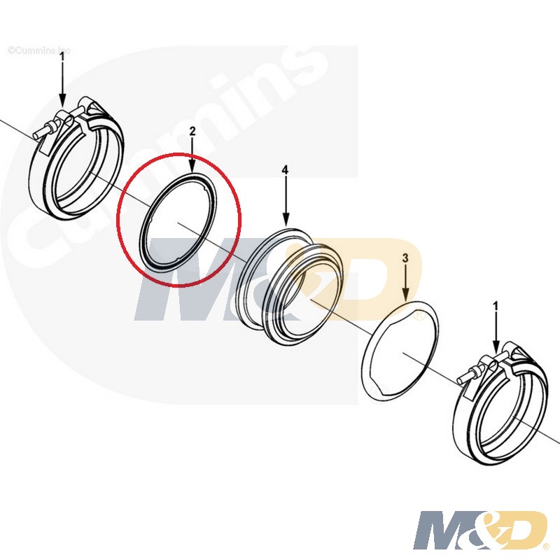 Product: GASKET EXHAUST OUTLET CONNECTION CUMMINS ISX QSX